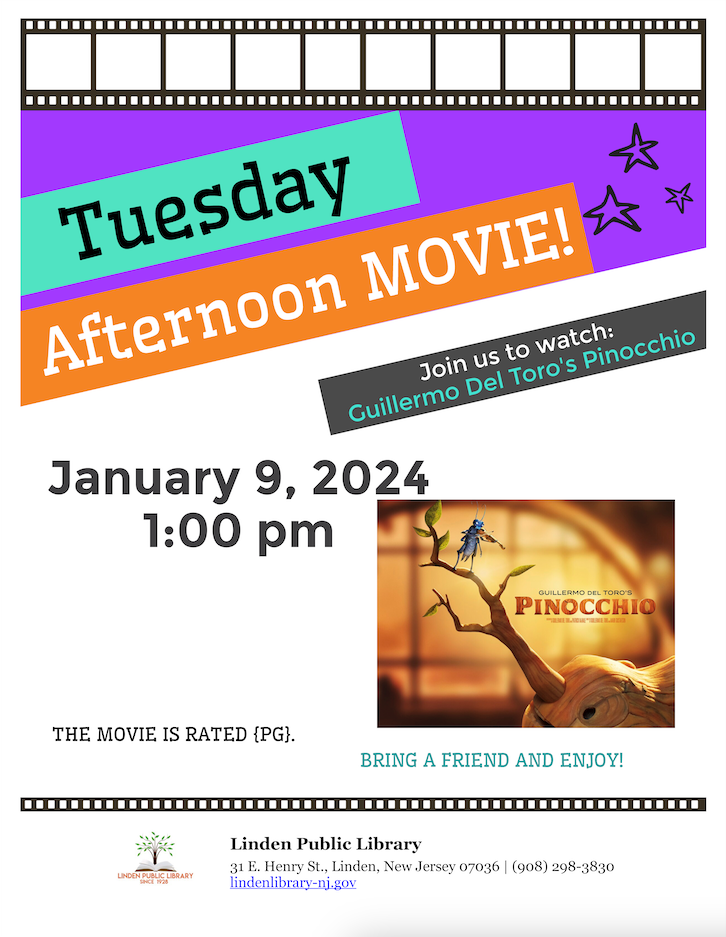 Movies at the Library: Guillermo Del Toro’s Pinocchio – Linden Free ...